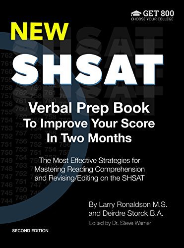 New SHSAT Verbal Prep Book To Improve Your Score In Two Months: The ...