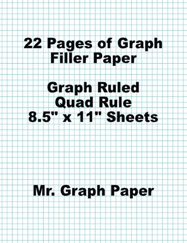 22 Pages of Graph Filler Paper, Graph Ruled, Quad Rule, 8.5" x 11 ...