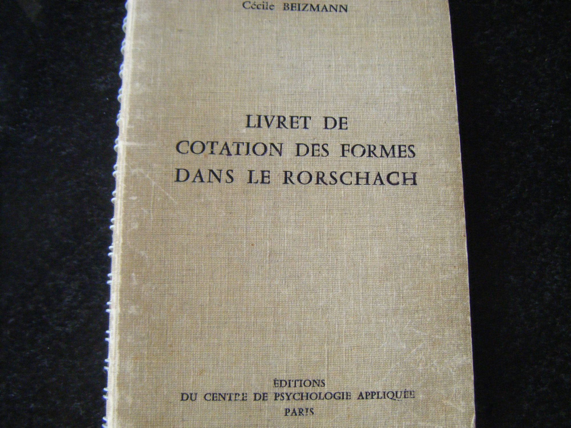 Livret de Cotation des Formes Dans Le Rorschach: D'après une ...