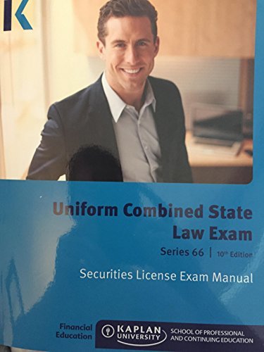 Kaplan Series 66 License Exam Manual 10th Edition and Class Notes ...