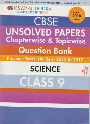 Oswaal Unsolved Paper Question Bank Class 9 Science by Panel of Experts ...