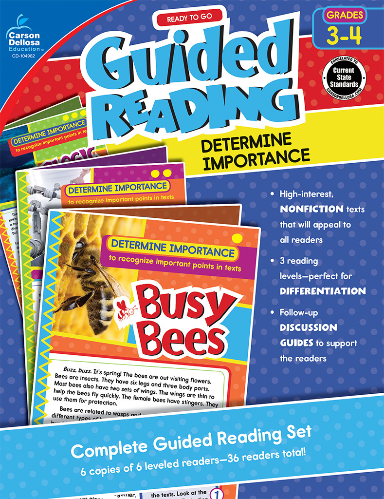 Carson Dellosa Ready to Go Guided Reading: Determine Importance, Grades ...