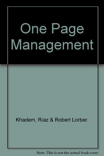 One Page Management by Riaz; Lorber Robert Khadem | Goodreads