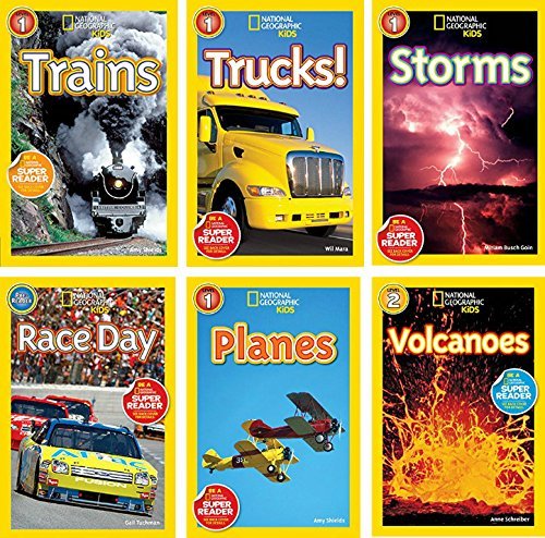 National Geographic Readers Trucks, Race Day, Planes, Trains, Volcanoes ...