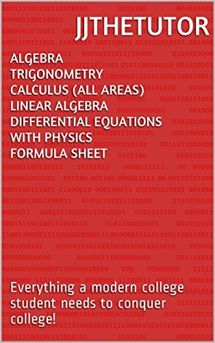 College Algebra Formula Chart Algebra Trigonometry Calculus (all