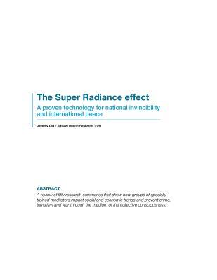 The Super Radiance effect: A new technology for national invincibility ...