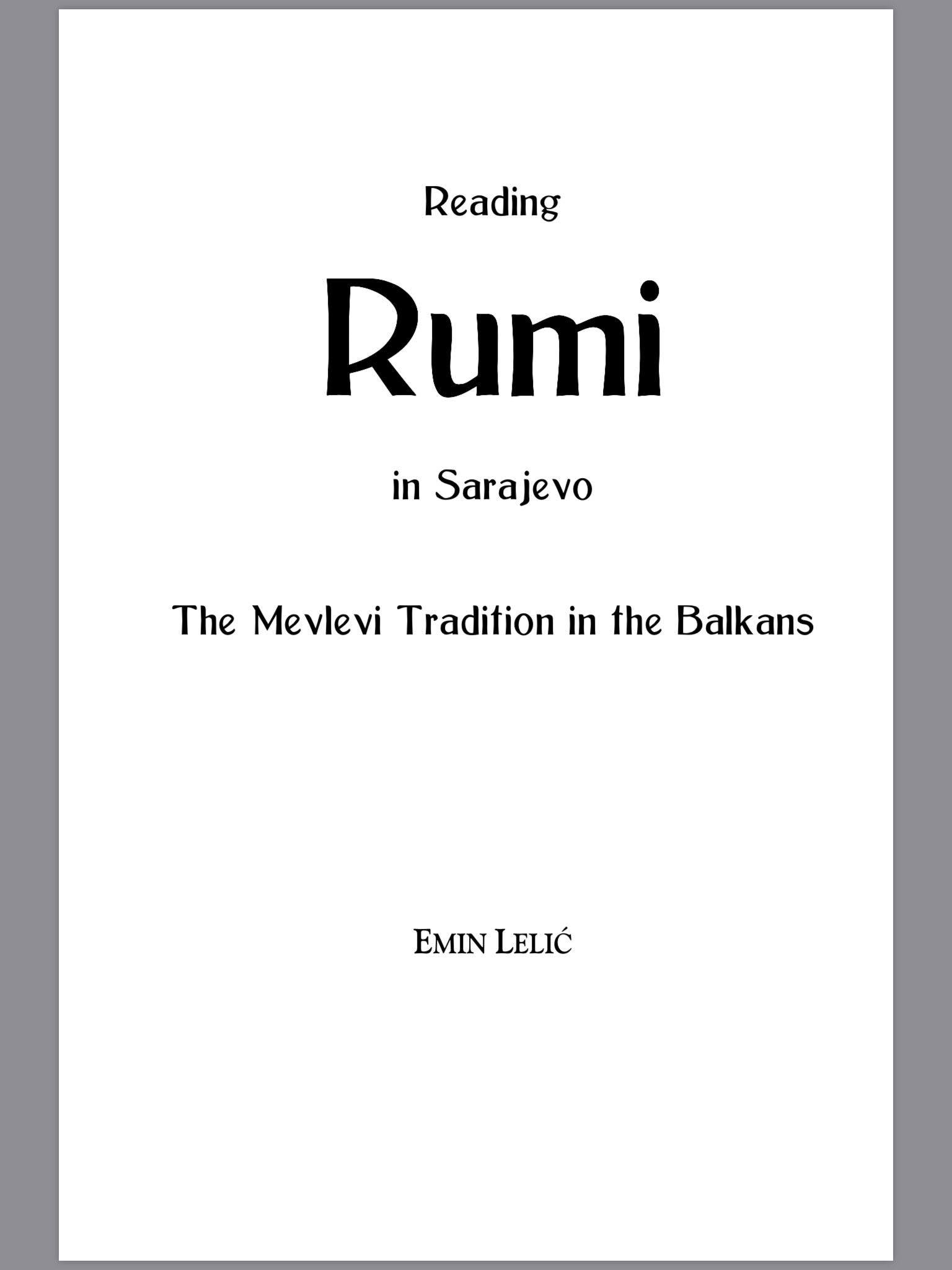 Reading Rumi in Sarajevo by Emin Lelic | Goodreads