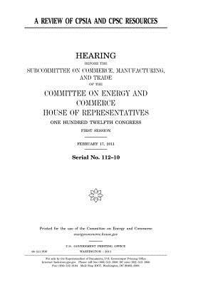 A Review of Cpsia and Cpsc Resources by U.S. Congress | Goodreads