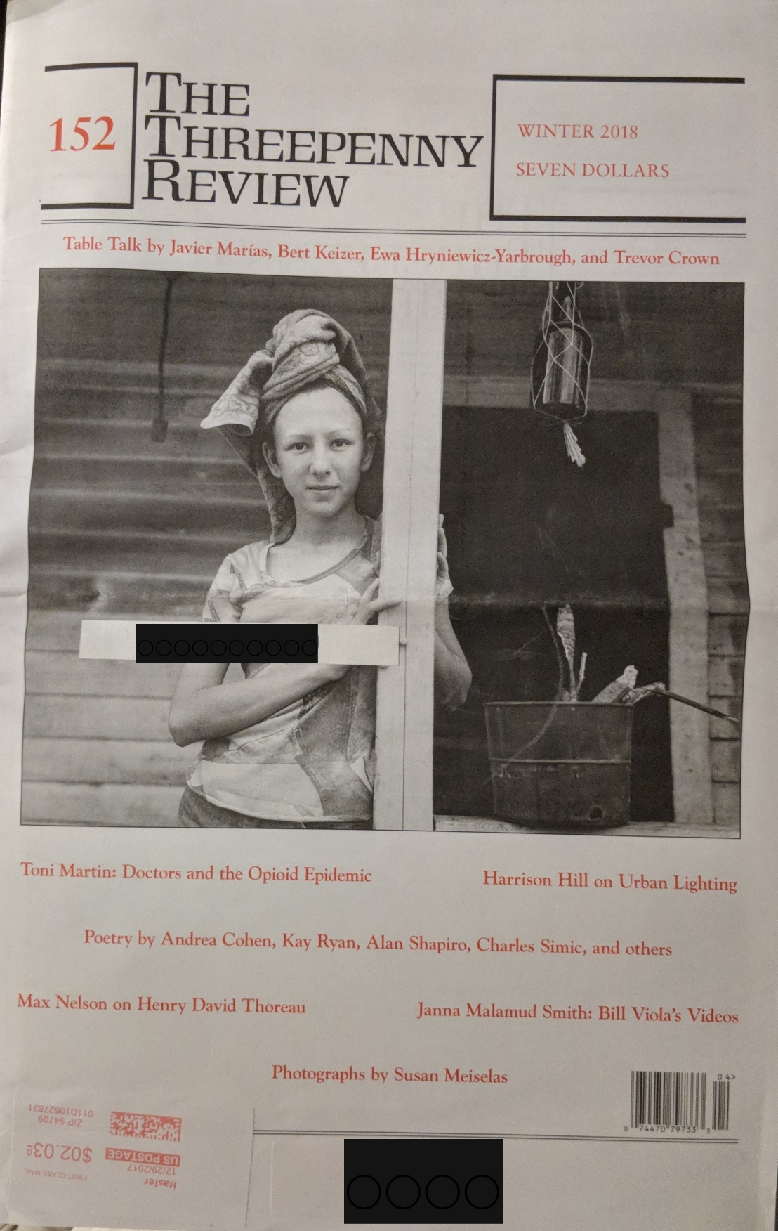 Threepenny Review, Winter 2018, Vol. 38, Issue 4 by Threepenny Review ...