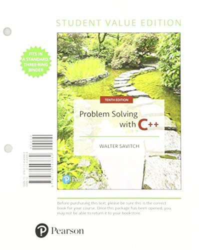 Problem Solving with C++ [with eText & MyProgrammingLab Access Code] by Walter J. Savitch ...
