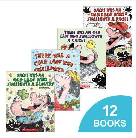 There Was An Old Lady Library of 12 Books Set by Lucille Colandro ...