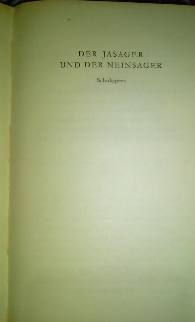 DER JASAGER UND DER NEINSAGER by Bertolt Brecht | Goodreads