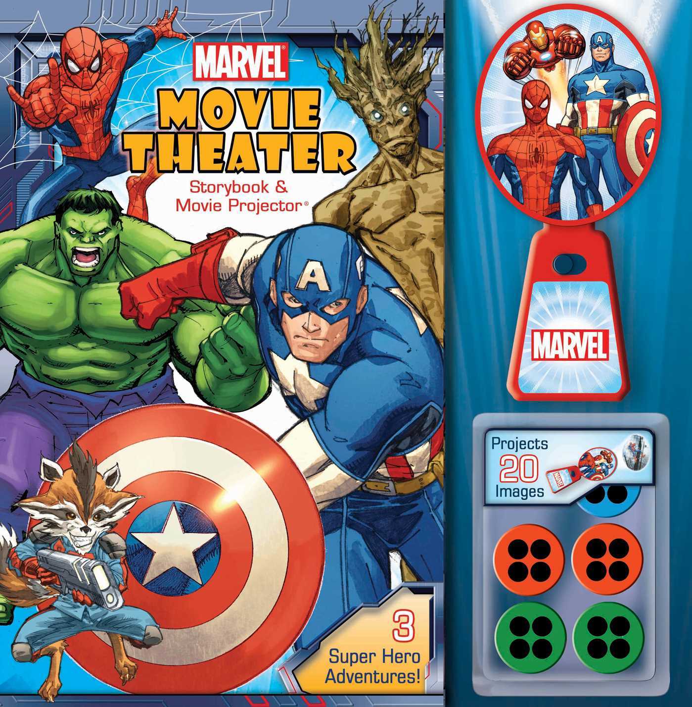 Marvel Movie Theater Storybook & Movie Projector by Marvel Comics ...