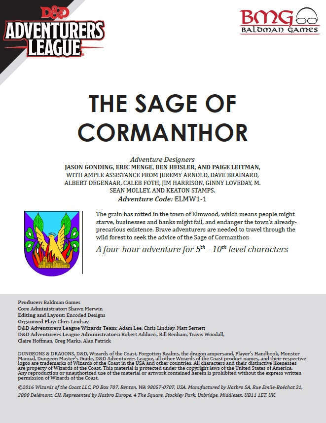 The Sage of Cormanthor (CCC-BMG-ELMW1-1) by Jason Gonding | Goodreads