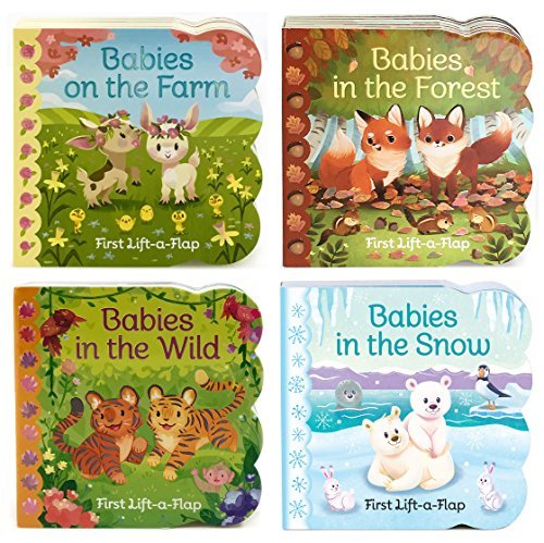 4 Pack Chunky Lift-a-Flap Baby Animals Board Books: Babies on the Farm ...
