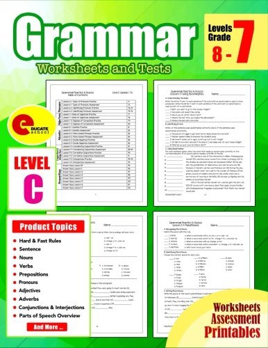 Grammar 7th Grade: Grammar Workbook Grade 7 Worksheets and Tests No ...