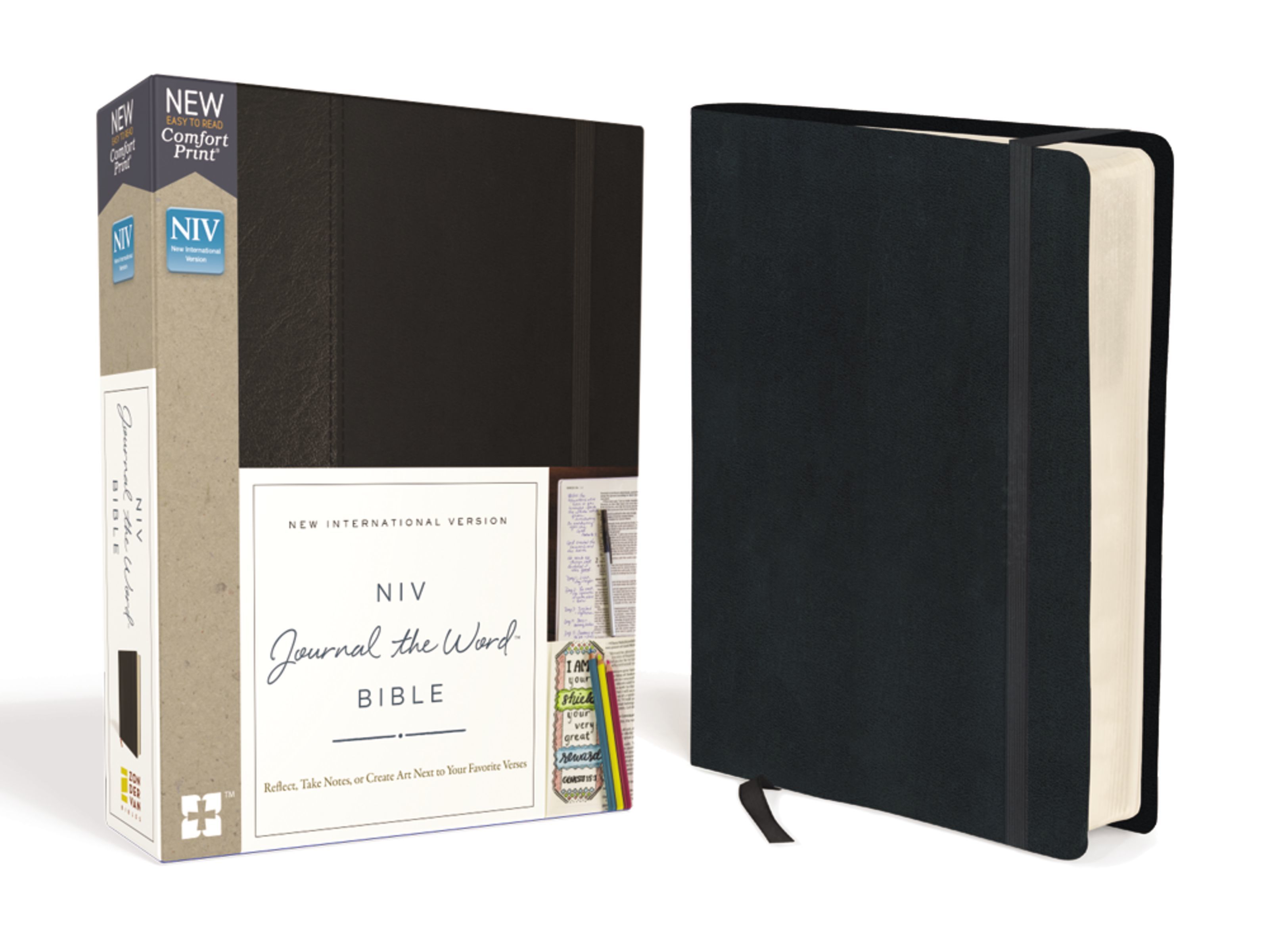 NIV, Journal the Word Bible (Perfect for Note-Taking), Hardcover, Black ...