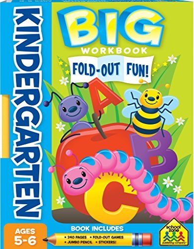 School Zone - Big Fold-Out Fun! Kindergarten Workbook - Ages 5 to 6 ...