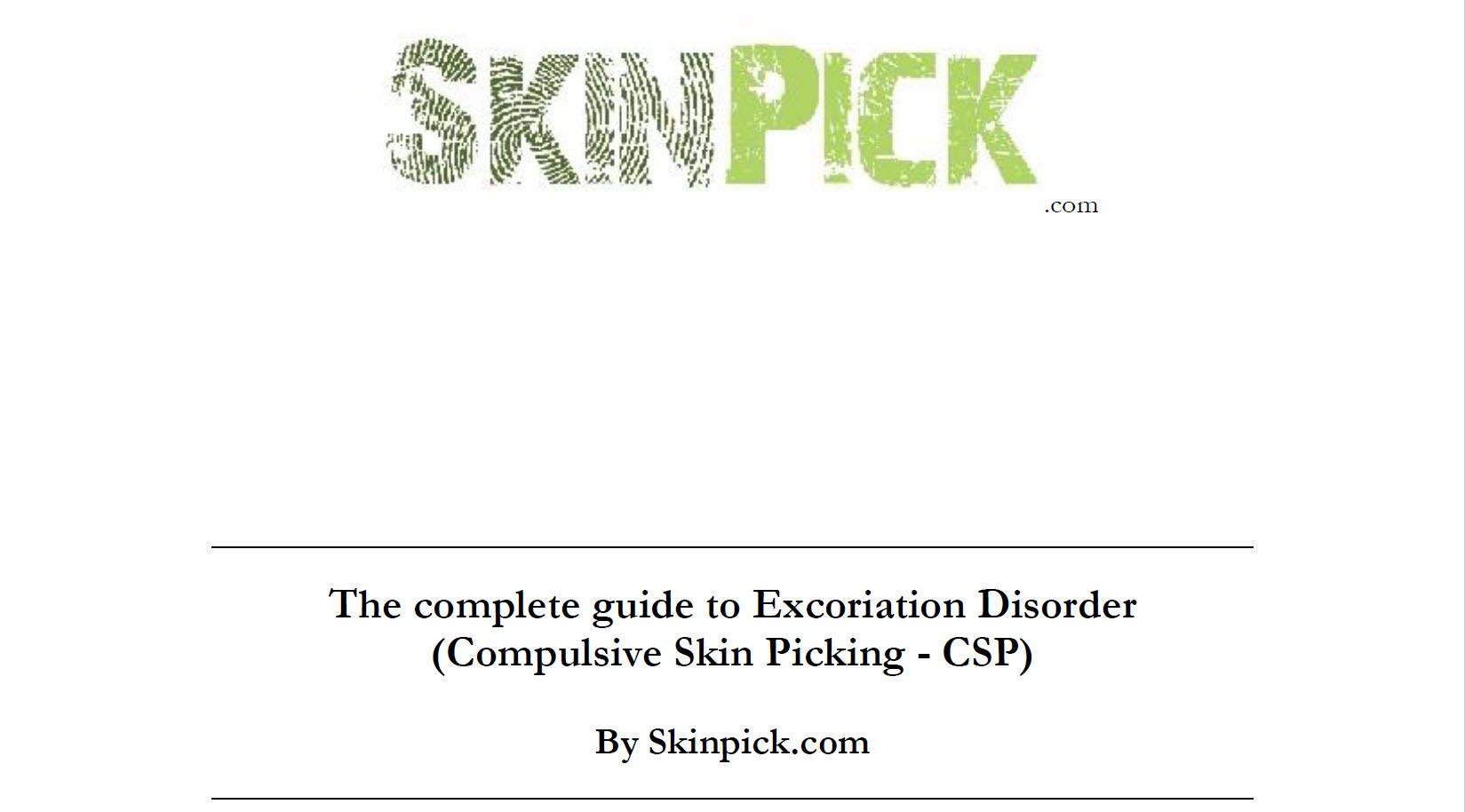 The Complete Guide to Excoriation Disorder by David Florendale | Goodreads