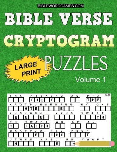 Bible Verse Cryptogram Puzzles: 365 Large Print Inspirational Bible ...
