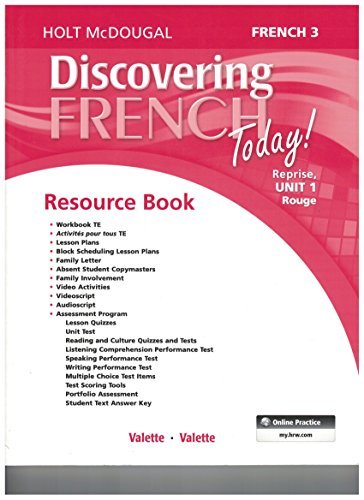Discovering French Today: Resource Book Unit 01 Level 3 by Holt ...