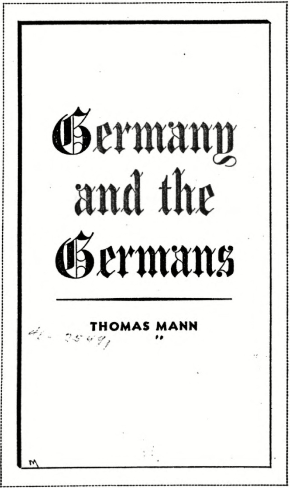 Germany and the Germans by Thomas Mann | Goodreads