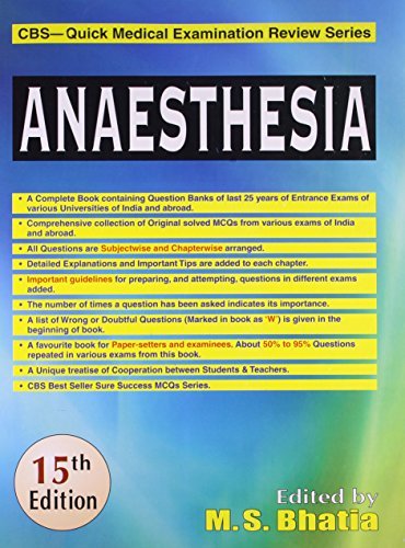 Anaesthesia: Cbs Quick Medical Examination Review Series by M.S. Bhatia ...