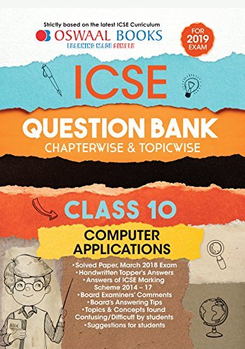 Oswaal ICSE Question Bank Chapterwise & Topicwise Class 10 Computer App ...