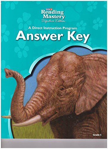 SRA Reading Mastery A Direct Instruction Program Answer Key Grade 5 by ...