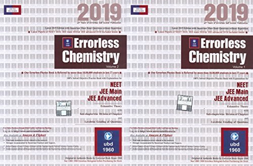 Errorless Chemistry For Neet, Jee Main, Jee Advanced (Set Of 2 Volume ...