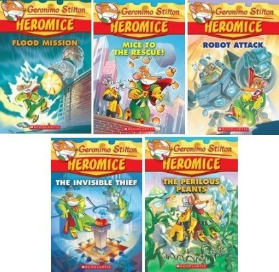 Geronimo Stilton Heromice #1–#5 Pack: Perilous Plants, Flood Mission, Invisible Thief, Robot ...
