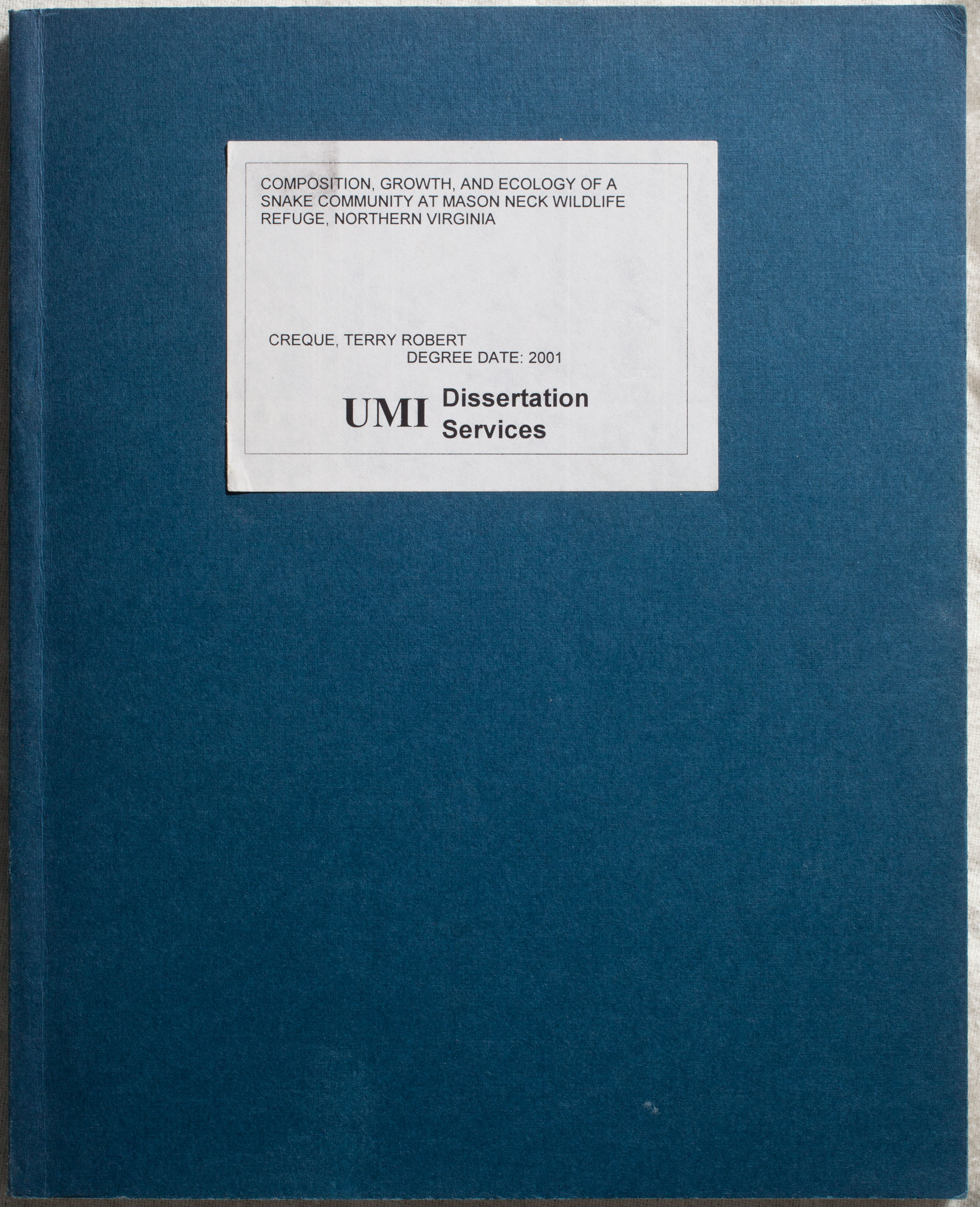 Composition, Growth, and Ecology of a Snake Community at Mason Neck ...