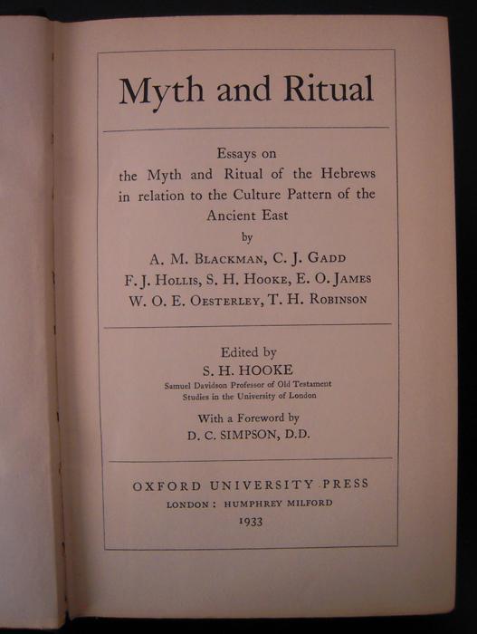 Myth and Ritual by Samuel Henry Hooke | Goodreads