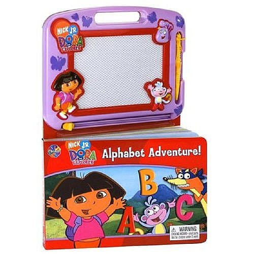 Dora Alphabet Adventure Storybook & Magnetic Drawing Kit by Phidal ...