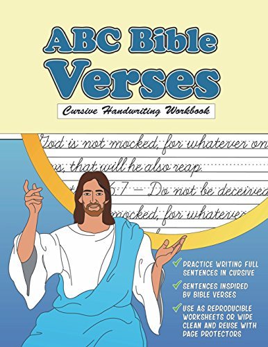 Cursive Handwriting Workbook: ABC Bible Verses: Christian Cursive ...