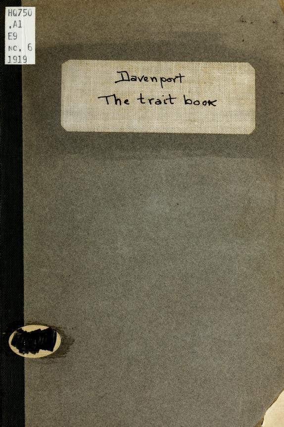 The Trait Book by Charles Benedict Davenport | Goodreads