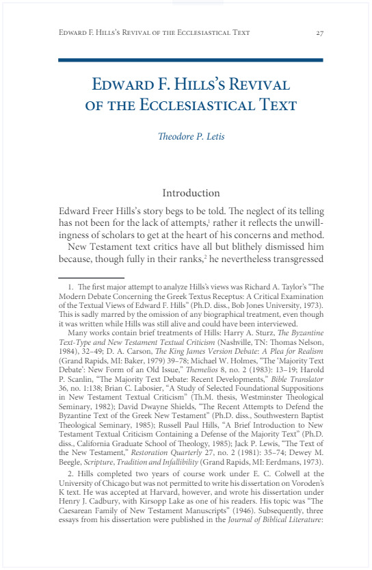 Edward Freer Hills's Contribution to the Revival of the Ecclesiastical ...