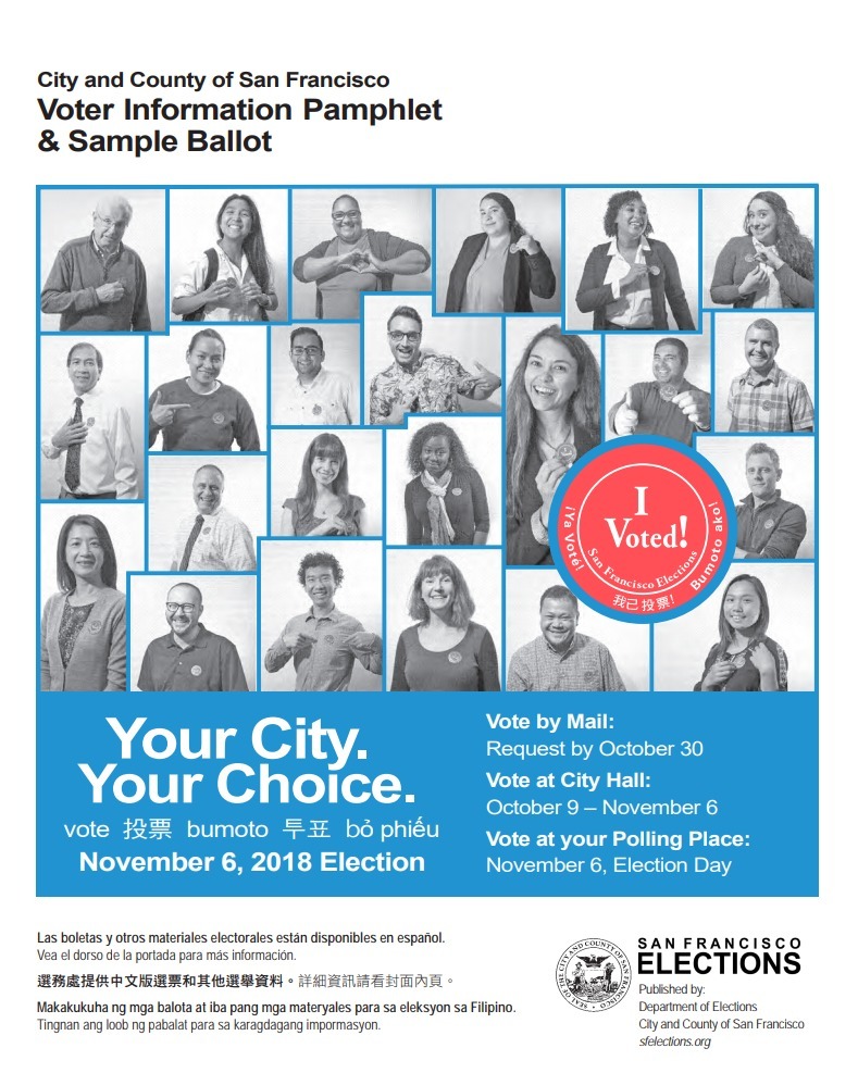 Voter Information Pamphlet & Sample Ballot: November 2018 by City and ...