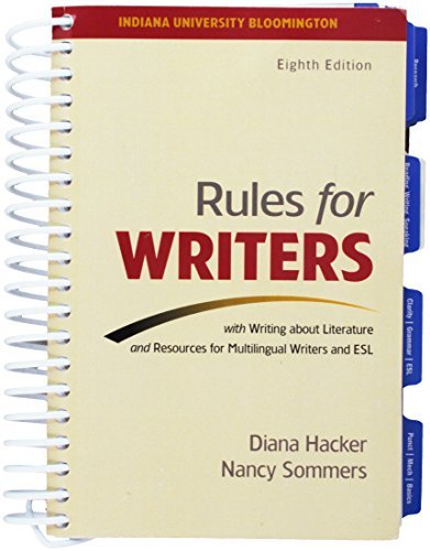 Rules for Writers Indiana University Bloomington by Diana Hacker and ...