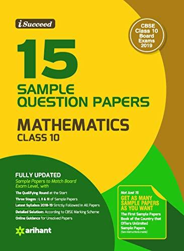 15 Sample Question Papers Mathematics Class 10th CBSE by Arihant Expert ...