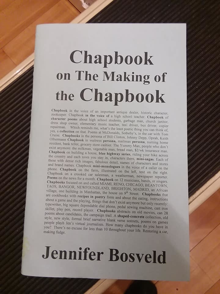 Chapbook on the Making of a Chapbook by Jennifer Bosveld | Goodreads