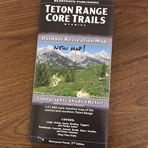 Teton Range Wyoming Core Trails Outdoor Recreation Map by Beartooth ...
