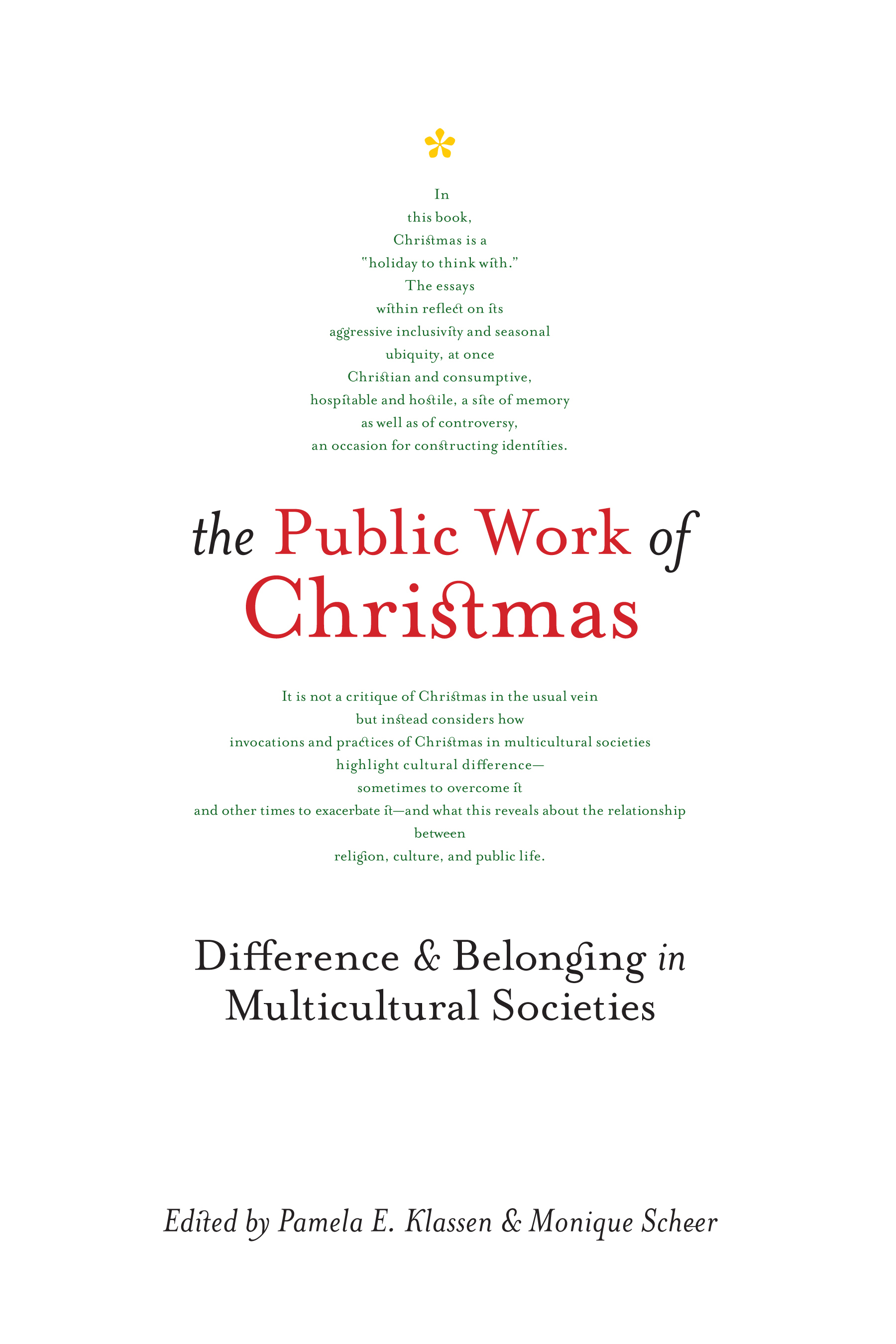 The Public Work of Christmas: Difference and Belonging in Multicultural ...