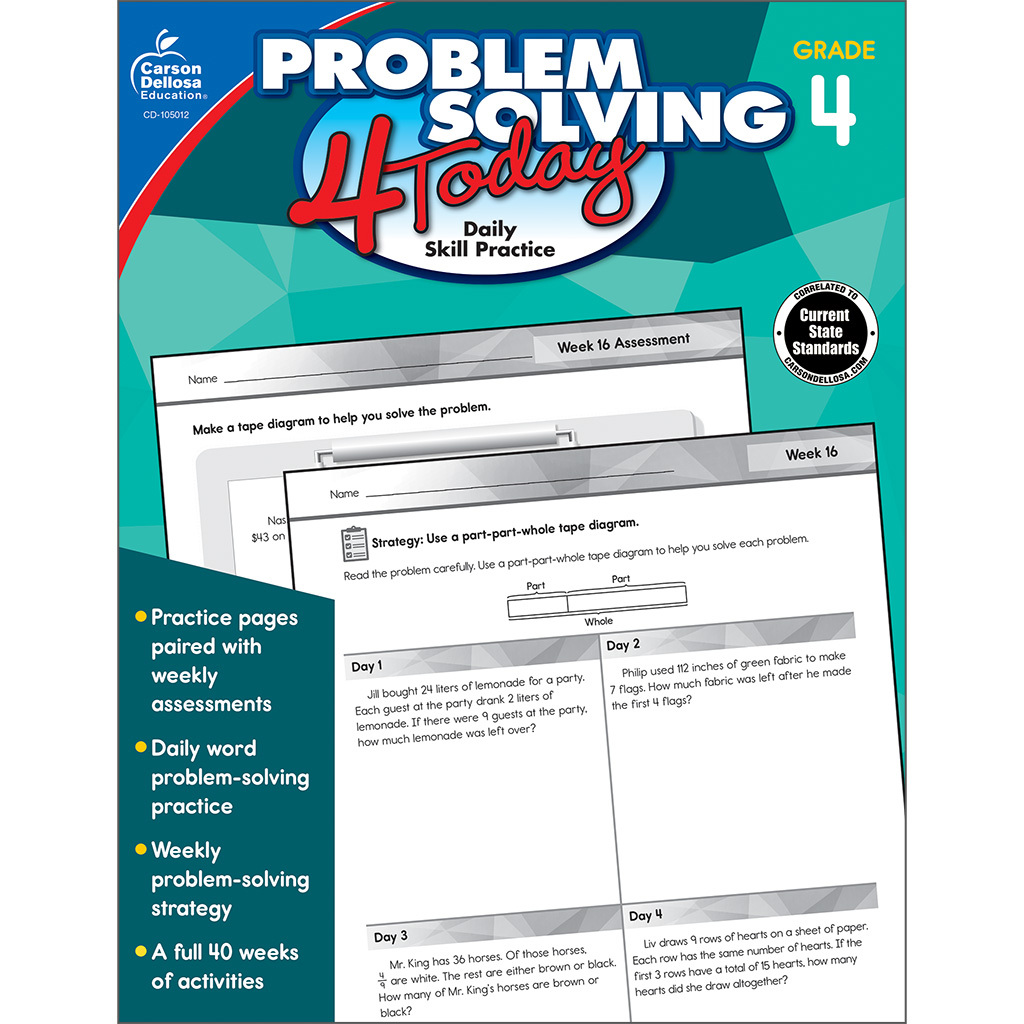 Carson Dellosa – Problem Solving 4 Today: Daily Skill Practice, Math ...