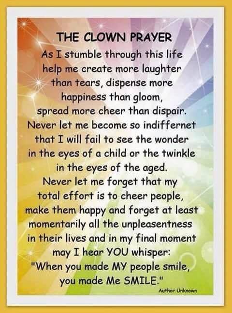 "The Clown's Prayer"- Inspirational Poem Dedicated to comedians by ...
