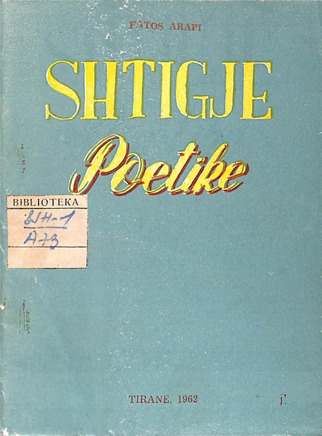 Shtigje poetike by Fatos Arapi | Goodreads