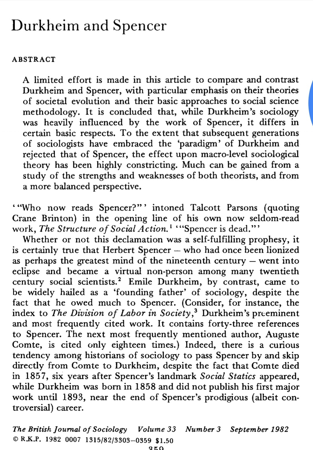Durkheim and Spencer by Peter A. Corning | Goodreads