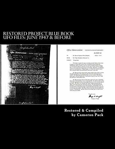 Restored Project Blue Book UFO Files: June 1947 & Before by Cameron ...