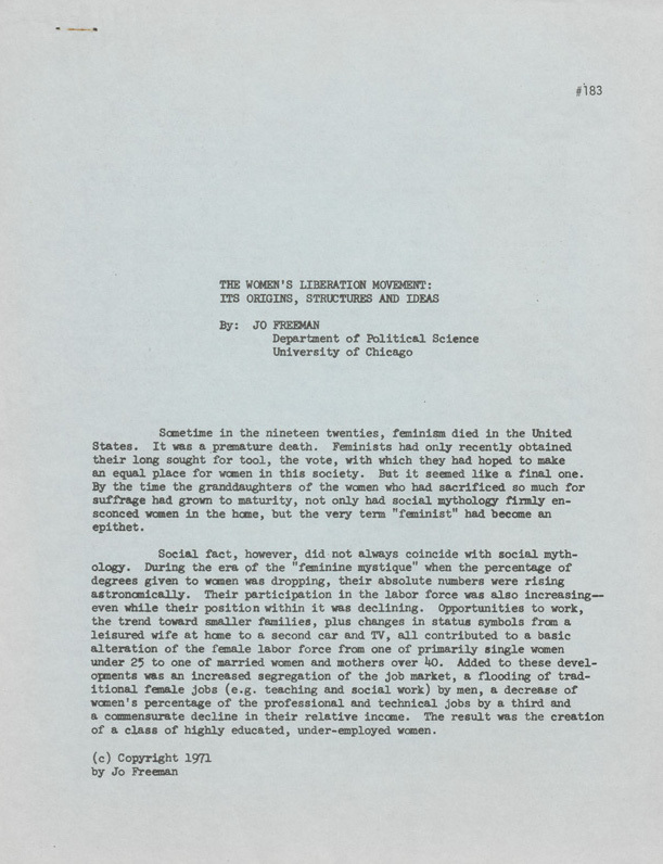 The Women's Liberation Movement: Its Origins, Structures and Ideals by ...