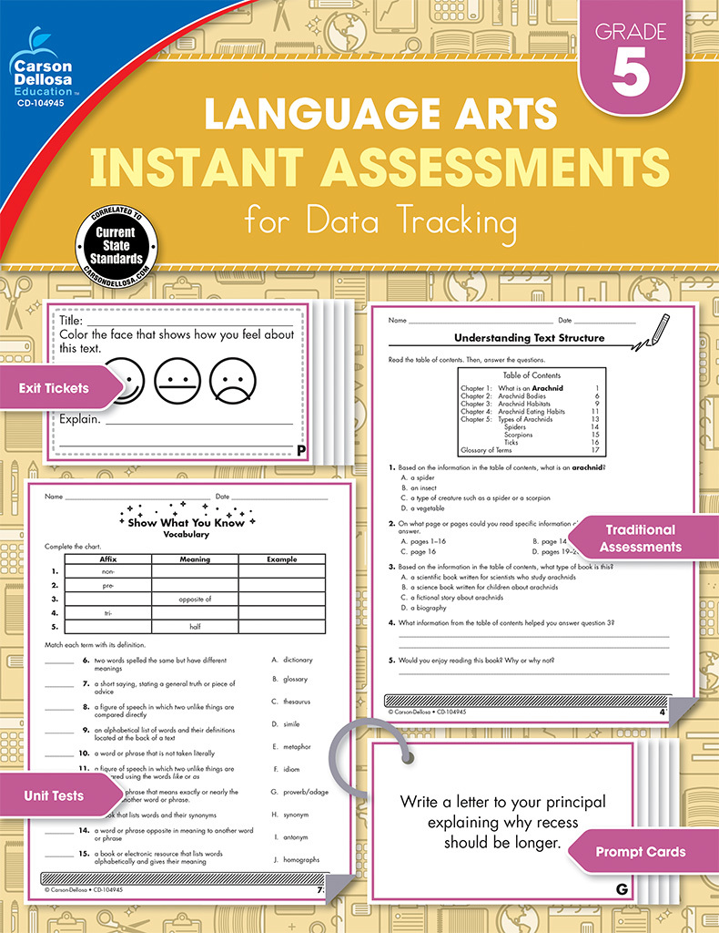 Carson Dellosa Instant Assessments for Data Tracking, Grade 5 Resource ...